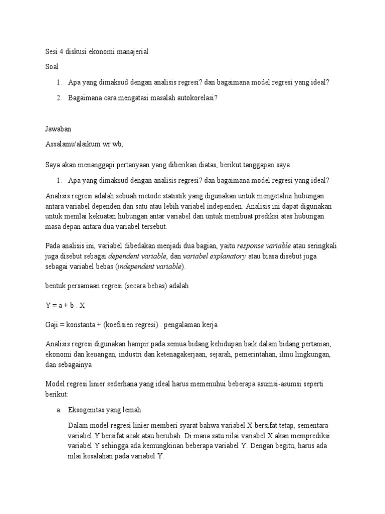 Sesi 4 Diskusi Manajerial | PDF