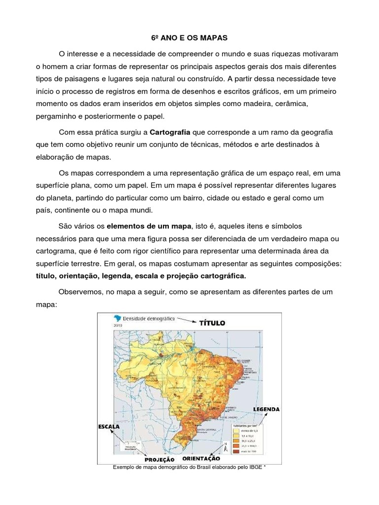 6º Ano E Geografia Atividades Os Mapas Prof Barbara | PDF | Mapa | Cartografia