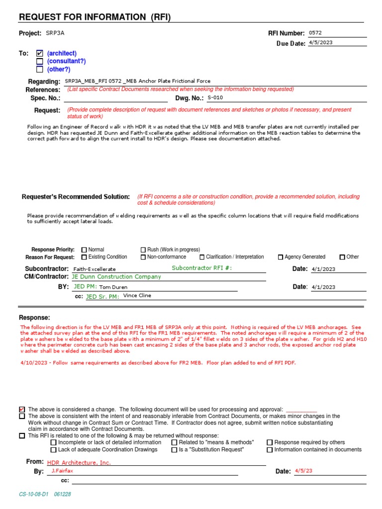 SRP3A - MEB - RFI 0572 - MEB Anchor Plate Frictional Force - Response ...