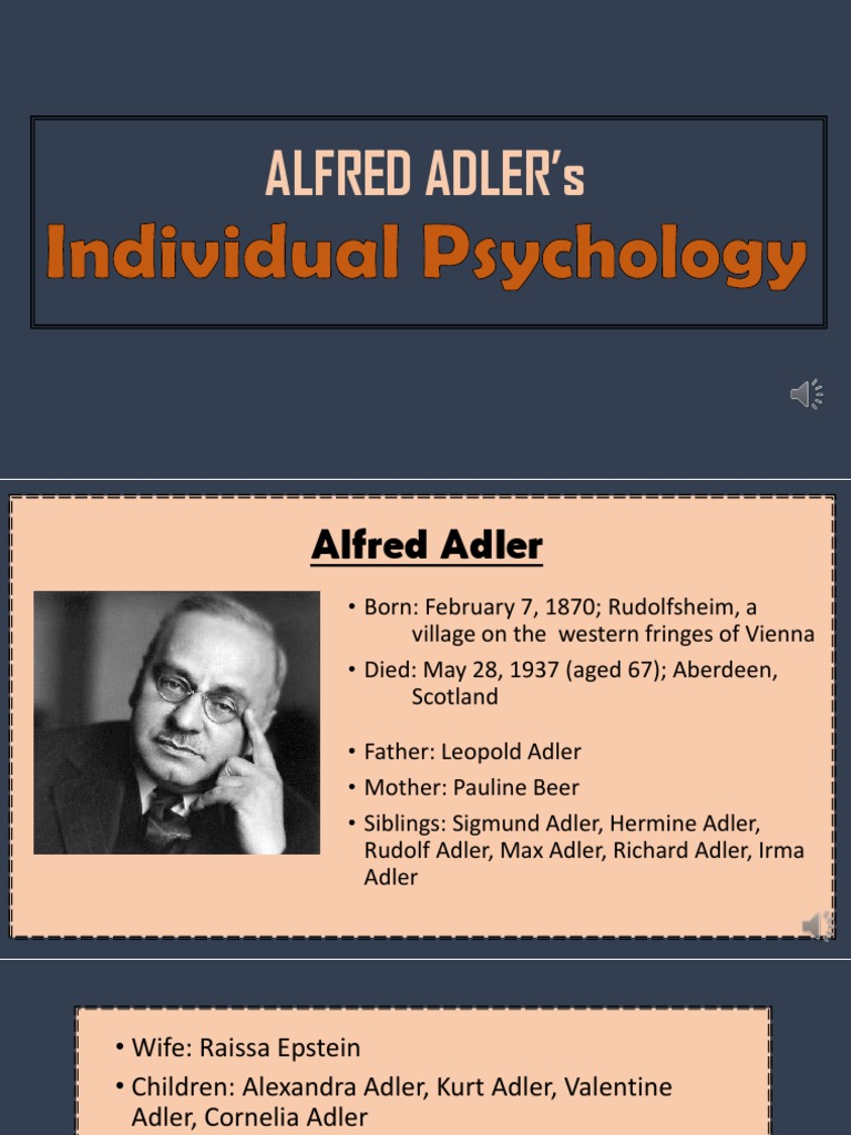 ALFRED ADLER's | PDF | Psychology | Psychological Concepts