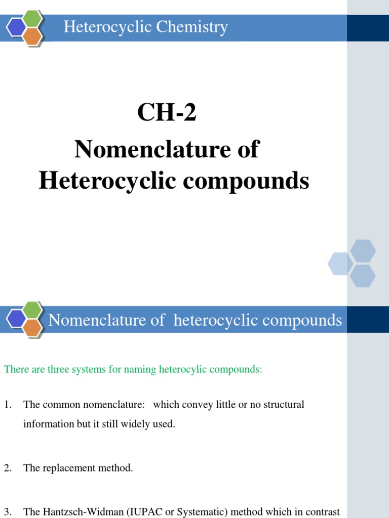 A Comprehensive Guide to Naming Heterocyclic Compounds According to the ...