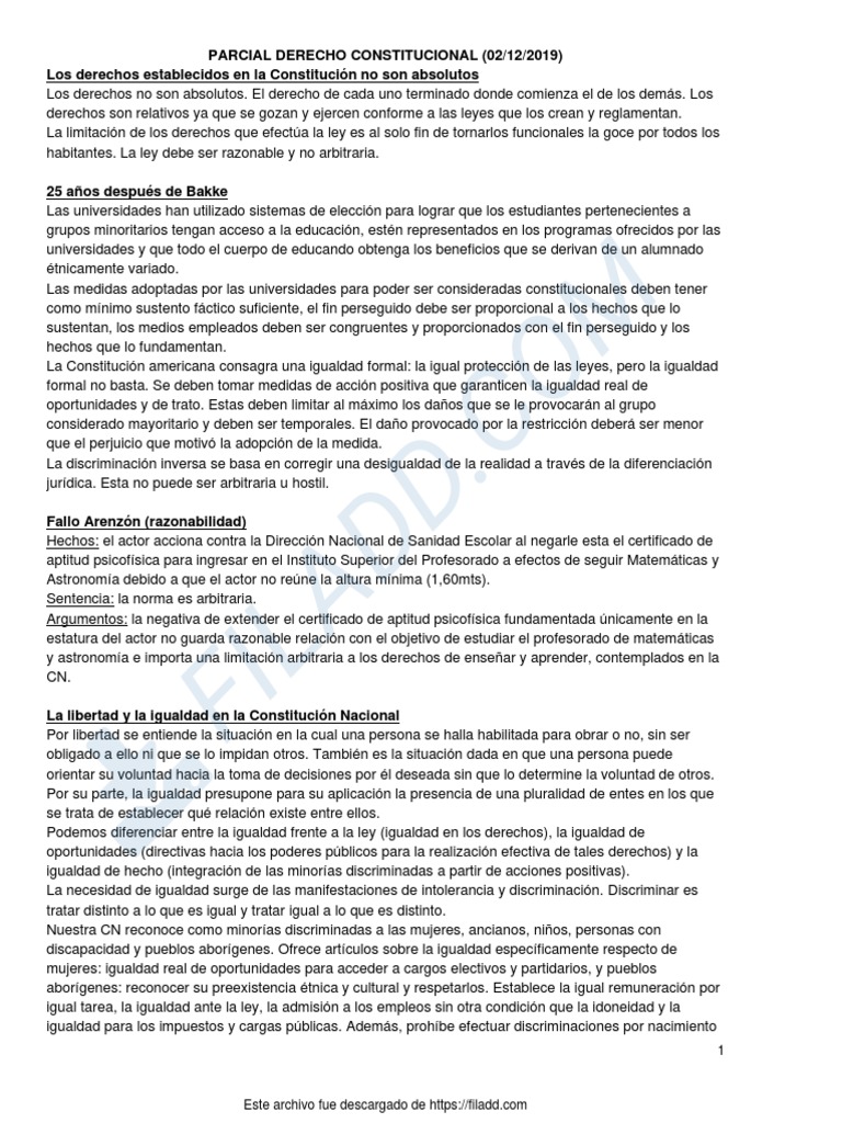 Resumen 2 Parcial 1 Elementos Del Derecho Const | PDF | Habeas corpus | Aborto