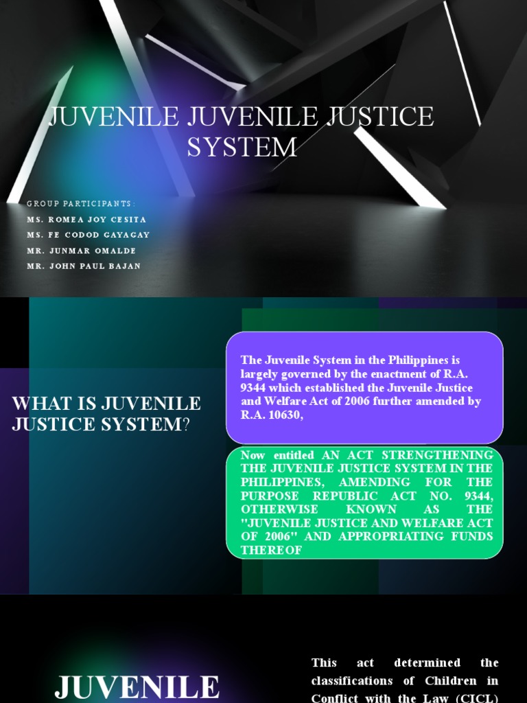 Juvenile Justice System Presentation | PDF | Juvenile Court | Juvenile ...