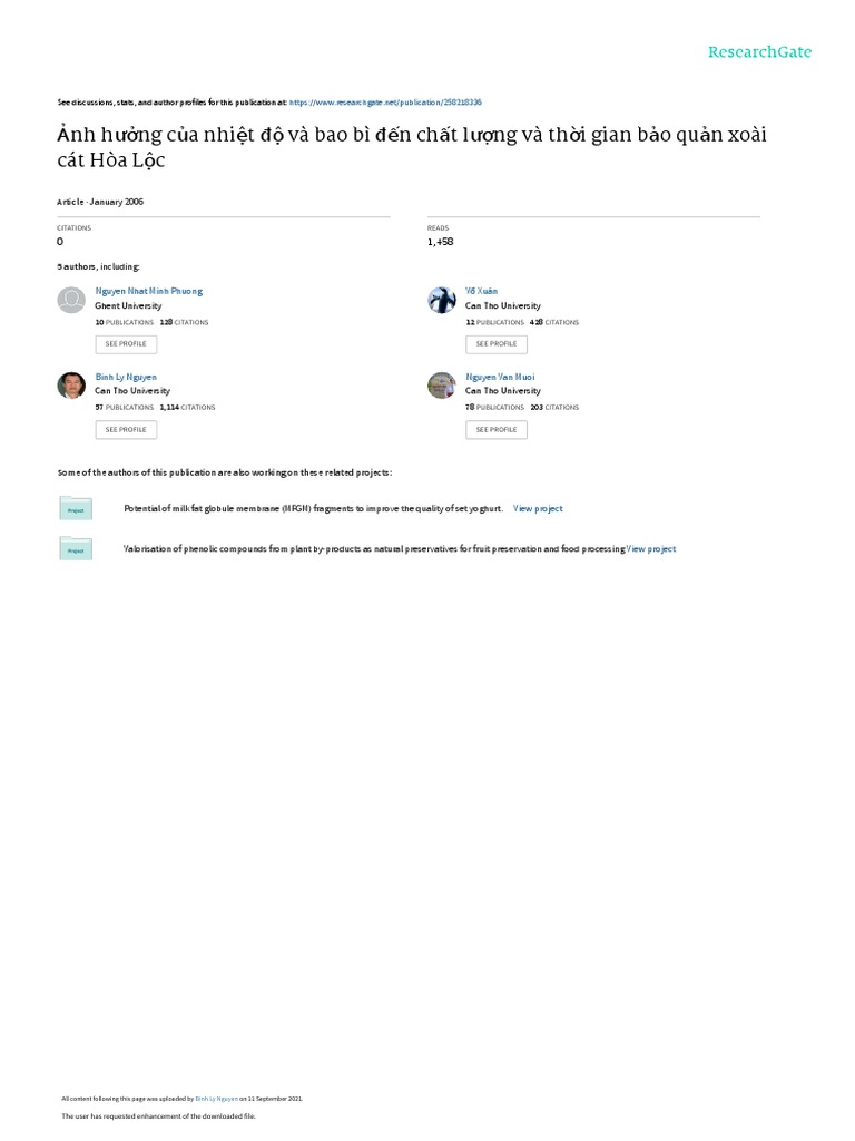 CTU Paper 2006 PhuongHaDangBinhMuoi | PDF | Vietnamese People | Vietnam