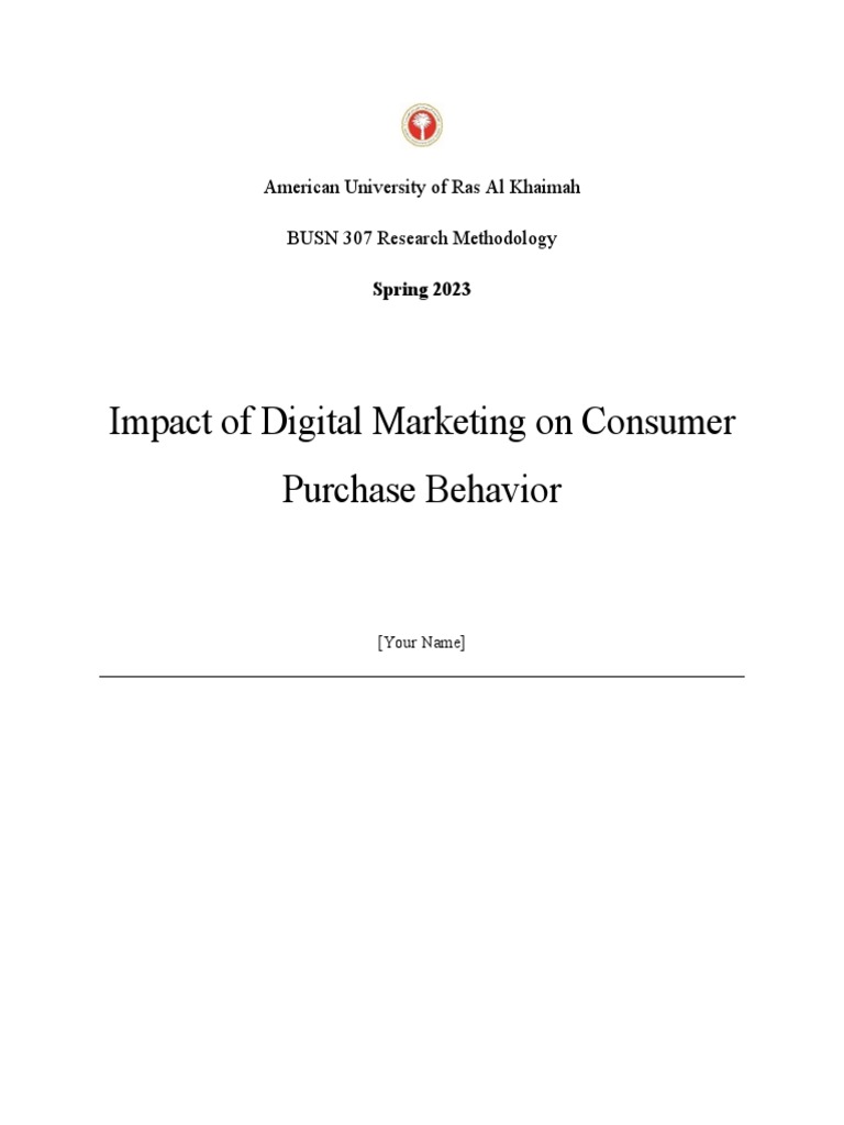 Impact of Digital Marketing On Consumer Purchase Behavior Research Proposal | PDF | Digital ...