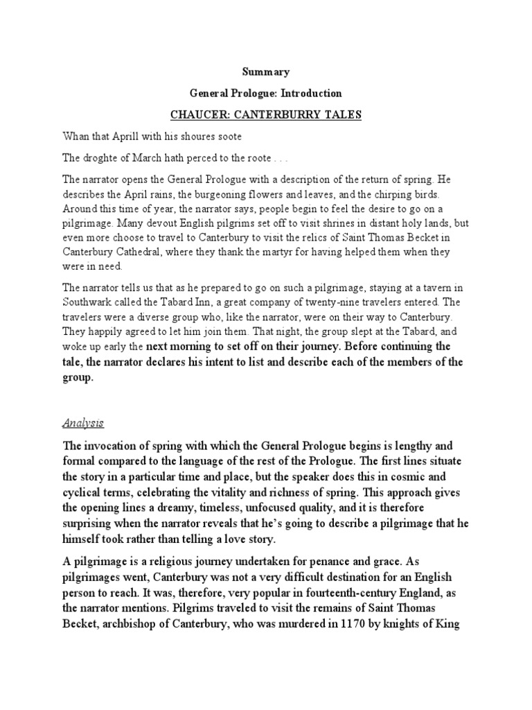 4.1 PROLUGE Canterburry Tales | PDF | The Canterbury Tales