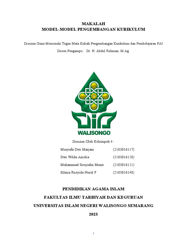 Makalah Model-Model Pengembangan Kurikulum | PDF