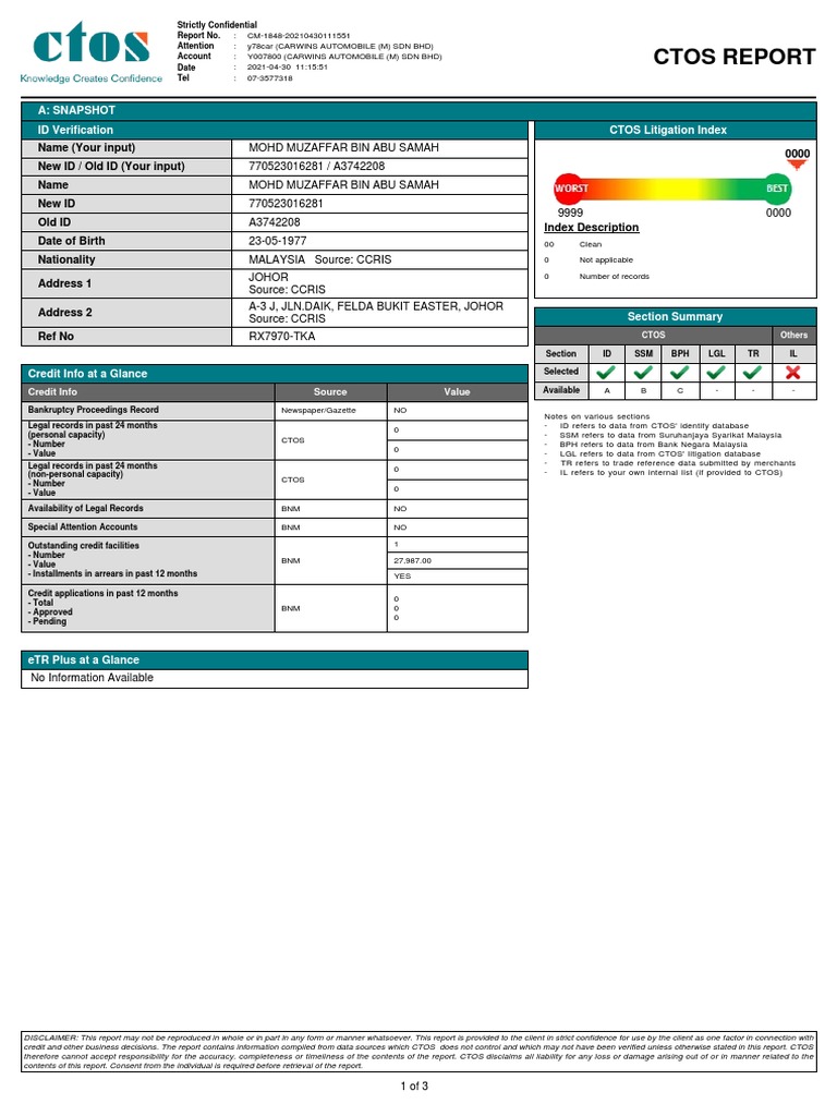 Ctos Report: Name (Your Input) New ID / Old ID (Your Input) Name New ID ...