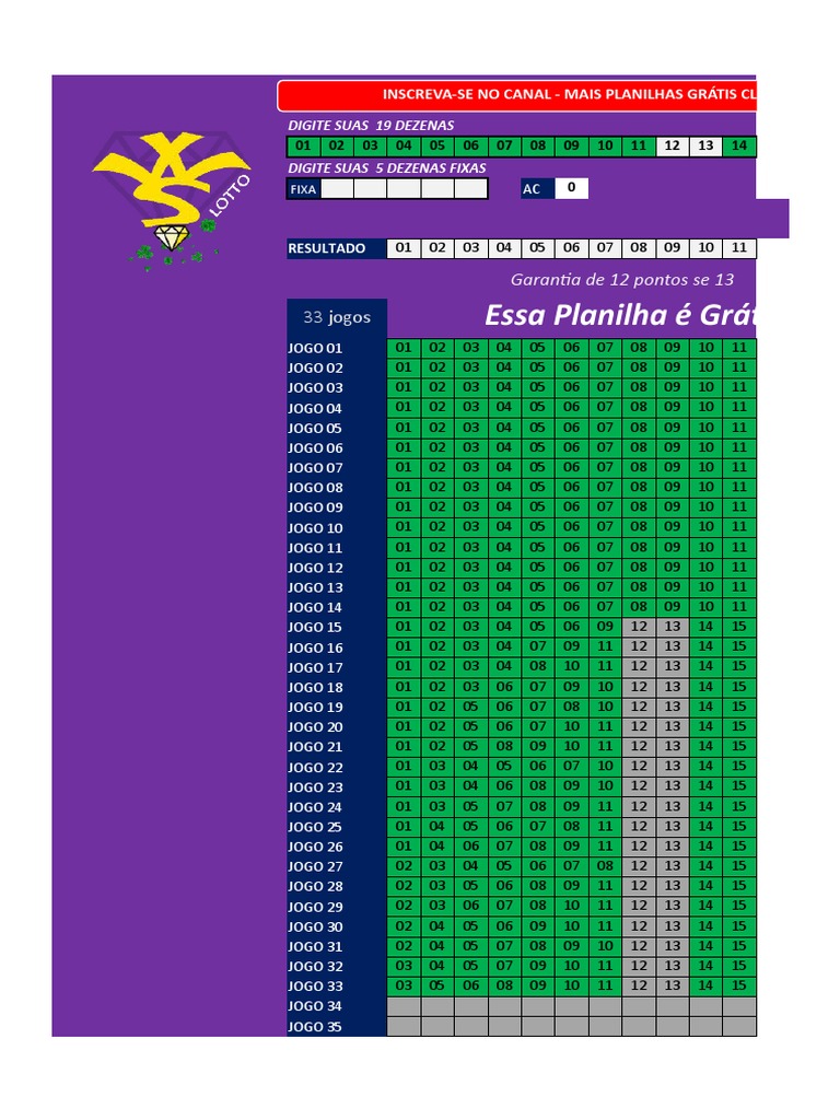 11 - Lotofacil 19 e 24 Dezenas - WS Lotto | PDF