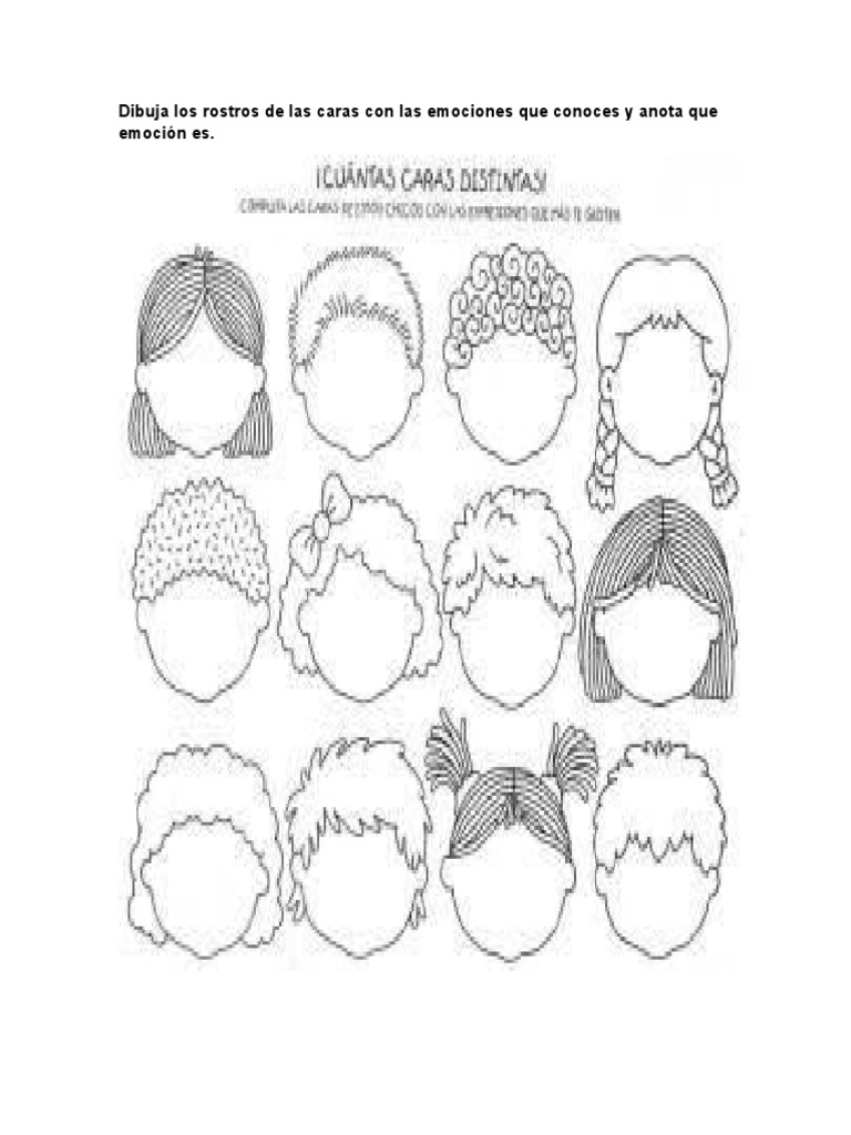 Dibuja Los Rostros de Las Caras Con Las Emociones Que Conoces y Anota ...