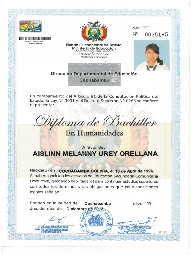 Titulo DE BACHILLER | PDF