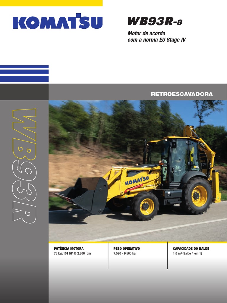 Retro Escavadora Komatsu - WB93R-8-PT | PDF | Freio | Motores