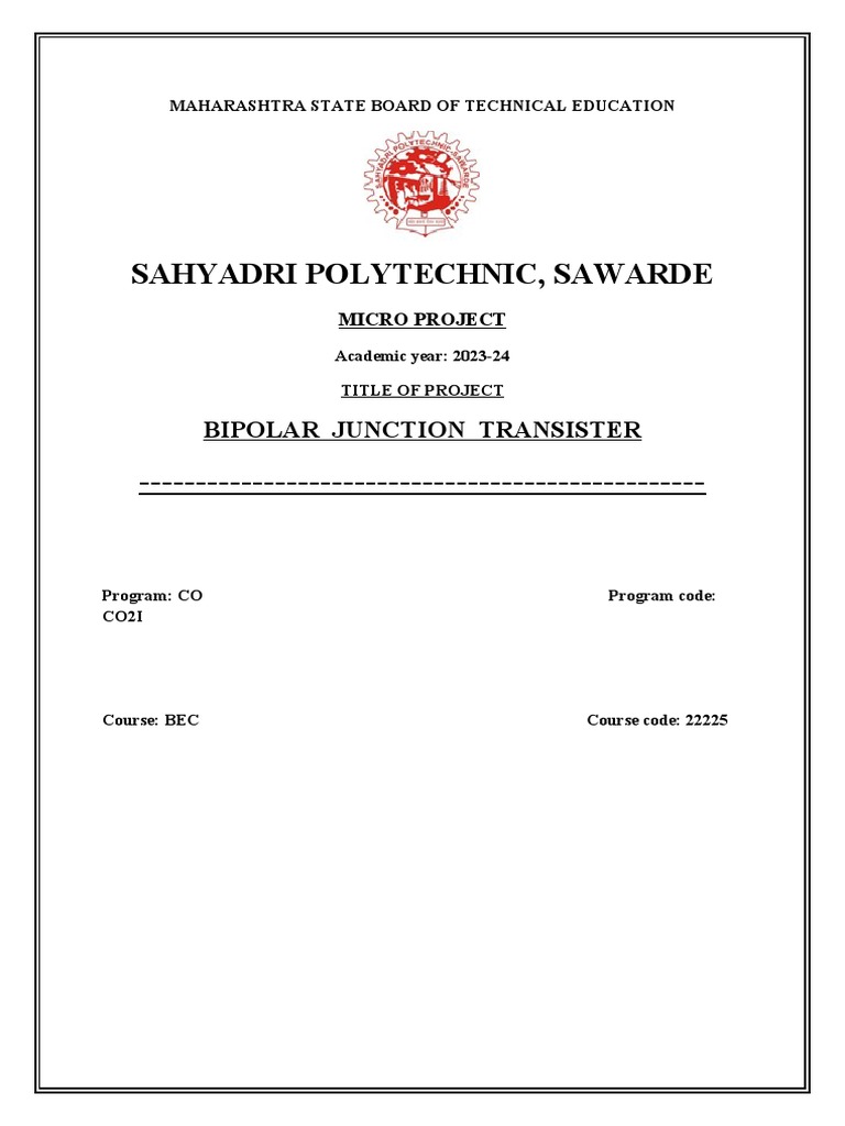 Micro Project BEC | PDF