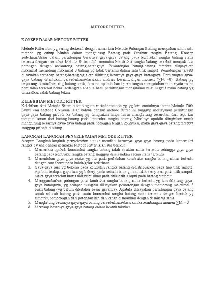 Konsep Dasar Metode Ritter | PDF