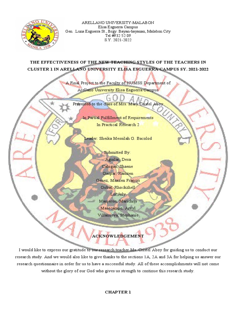 The Effectiveness of The New Teaching Styles of The Teachers in Cluster ...