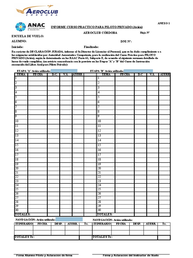 Informe Curso Práctico para Pilotos | PDF | Aviación | Transporte
