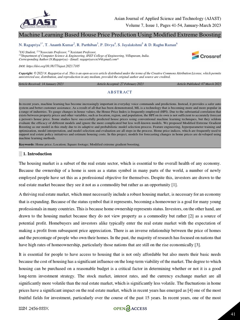 Machine Learning Based House Price Prediction Using Modified Extreme ... Machine Learning Based House Price Prediction Using Modified Extreme ...