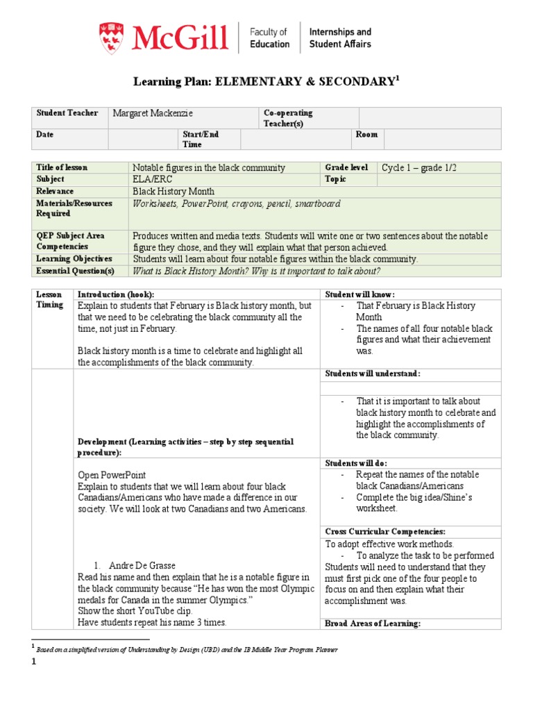 Black History Month Lesson | PDF