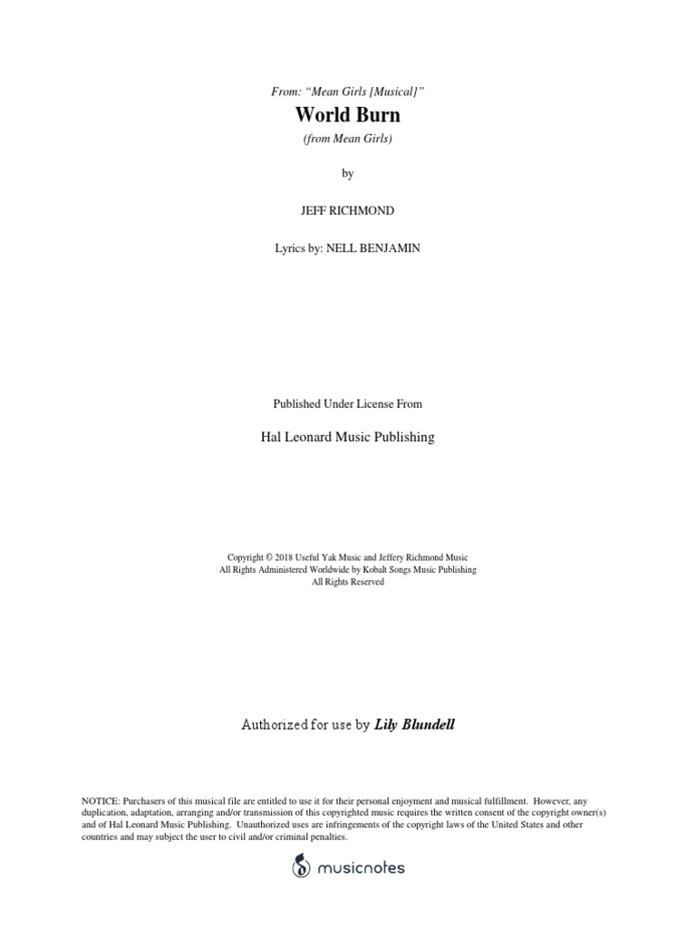 World Burn: From: "Mean Girls (Musical) " | PDF | Freedom Of Expression ...