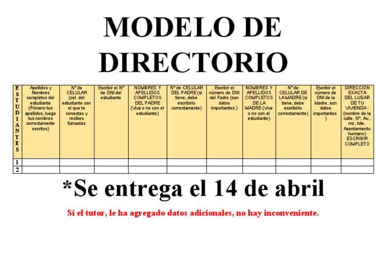 MODELO Directorio | PDF