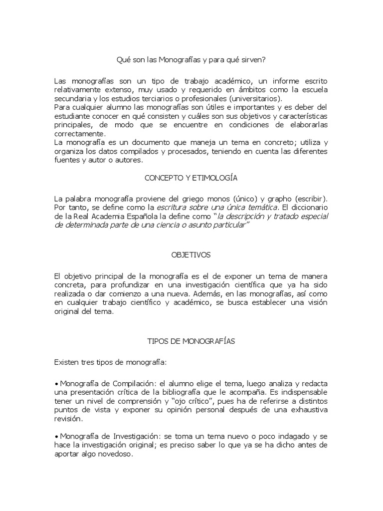Que Son Las Monografias y para Qu Sirven | PDF | Cognición | Science Que Son Las Monografias y para Qu Sirven | PDF | Cognición | Science