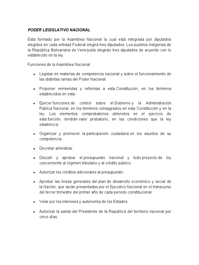 Venezuela Estructura Poder Publico | PDF