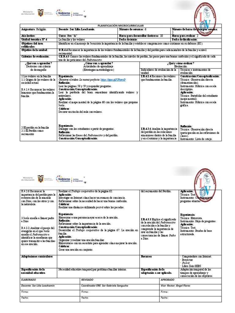 Zain 8 - Micro - U4 | PDF | Evaluación | orador del Señor