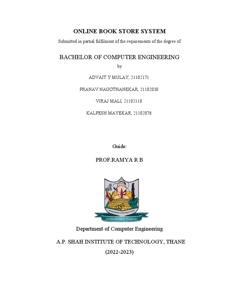 Online Book Store System: Bachelor of Computer Engineering | PDF | Php ...