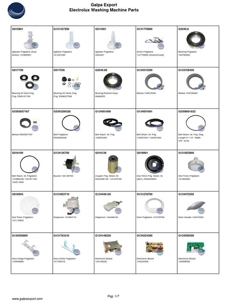 Frigidaire Parts | PDF | Washing Machine | Motor Vehicle
