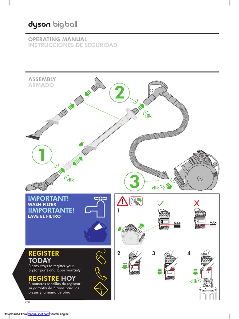 Dyson CY23 Operating Manual | PDF | Vacuum Cleaner | Electrical Connector