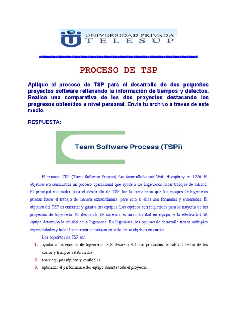 Ok Proceso de TSP | PDF | Software | Ingeniería