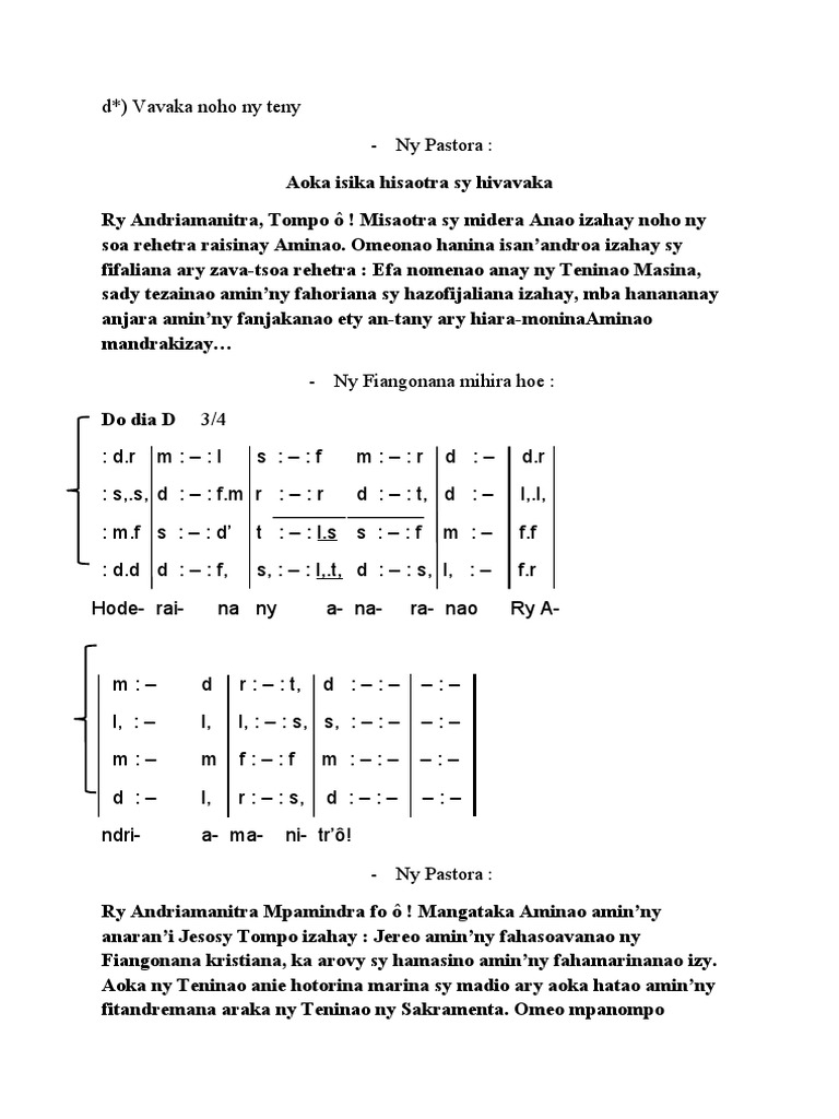 Vavaka Noho Ny Teny | PDF