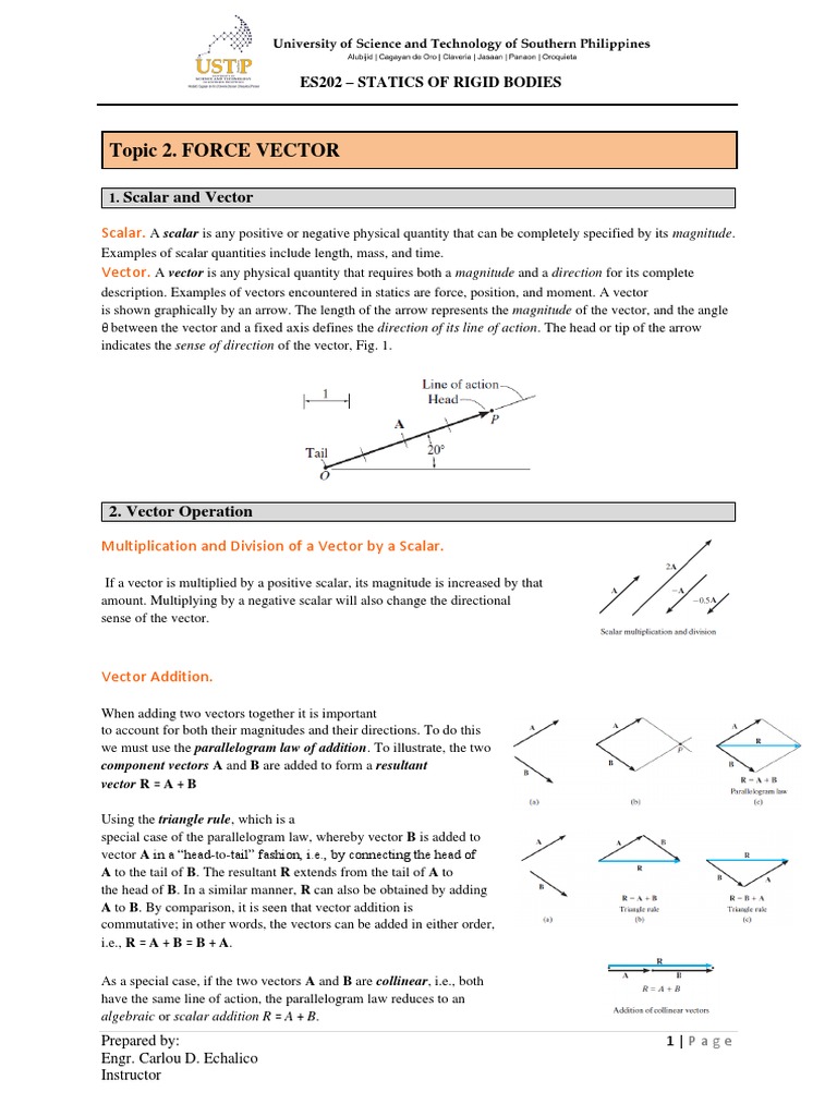 Topic 2 Force Vector Pdf Euclidean Vector Cartesian Coordinate System