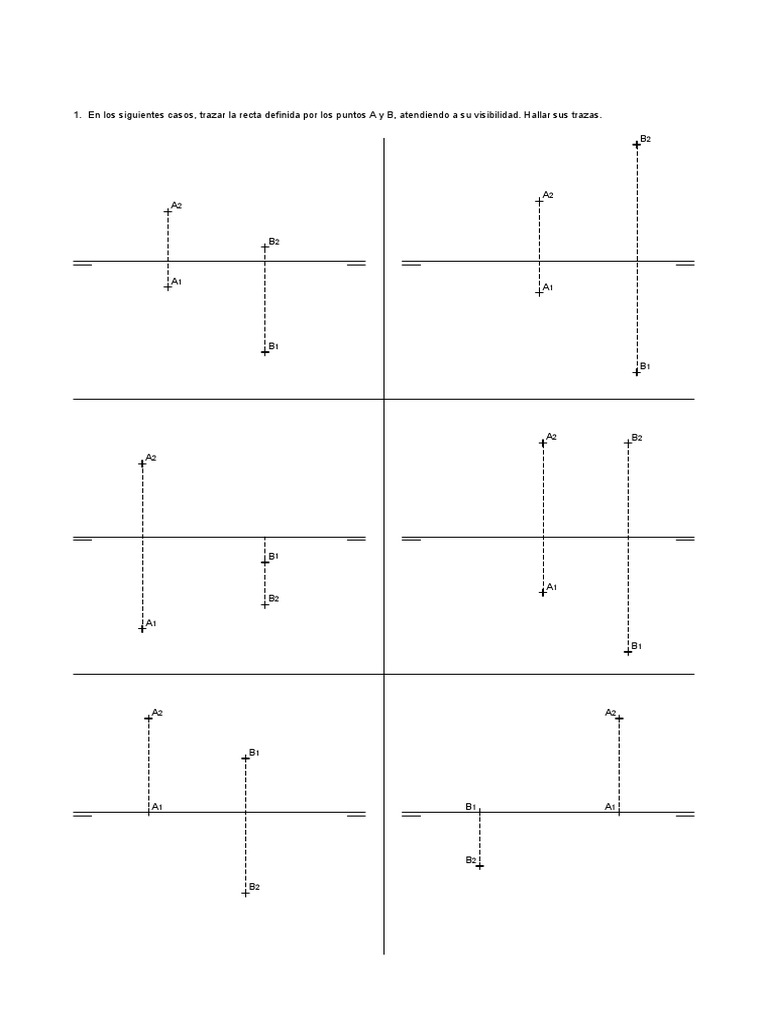 Diédrico - Fundamentos de Rectas - Enunciados | PDF