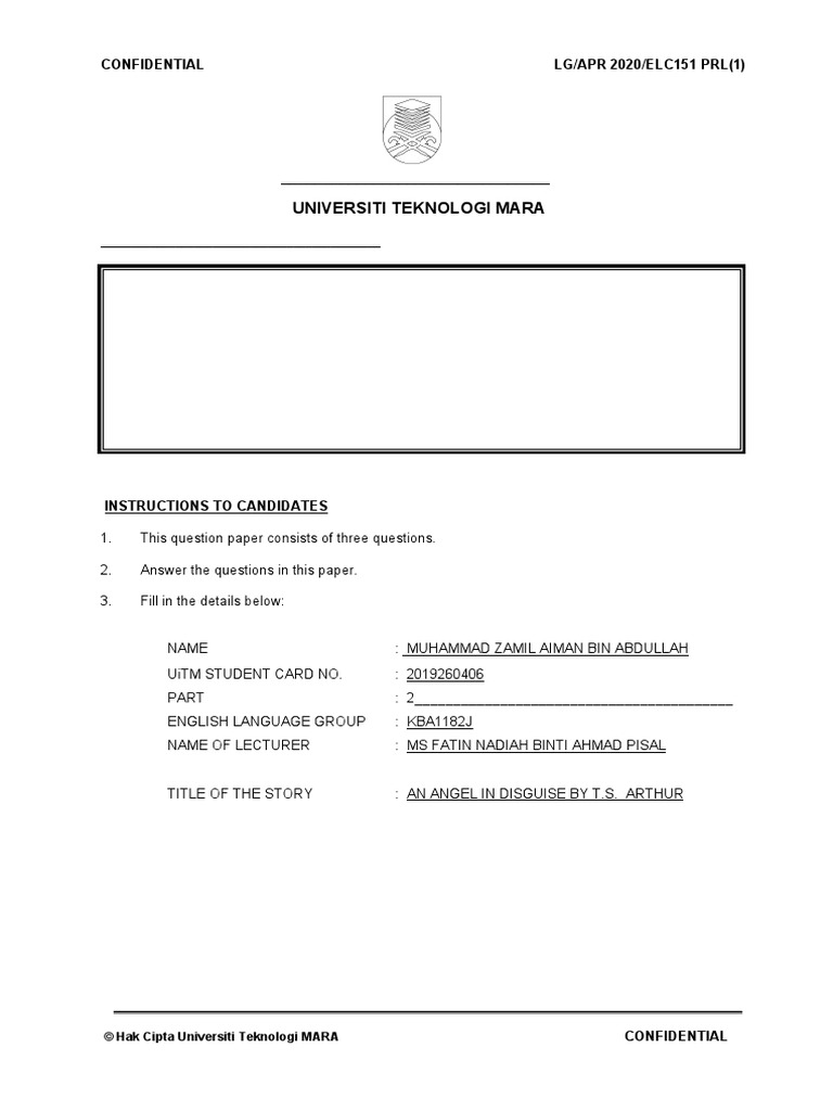 Elc151 (PRL Assessment 1) | PDF