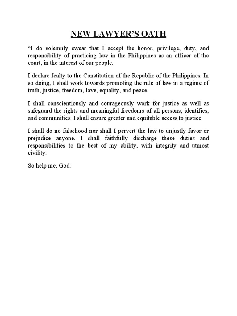 New Lawyer'S Oath | PDF | Social Science