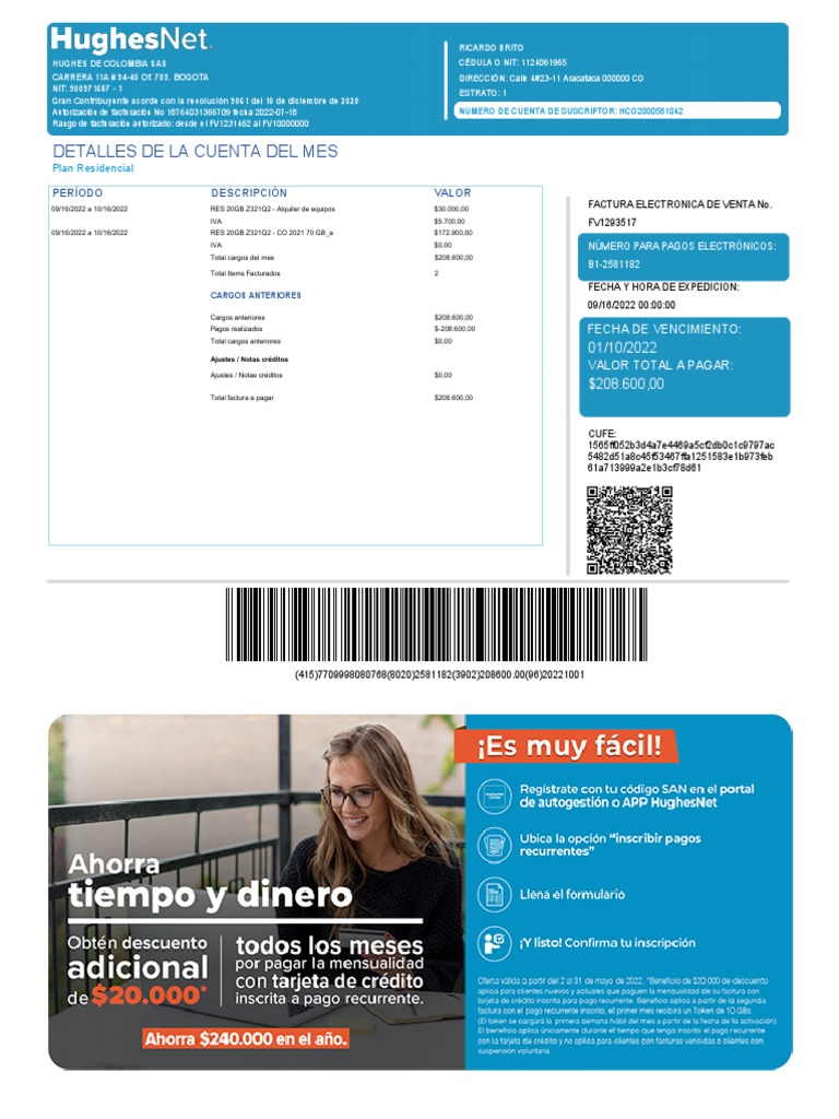 Factura Hughesnet | PDF