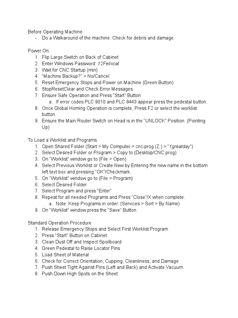 Basic CNC Operations Manual | PDF | Bios | Booting