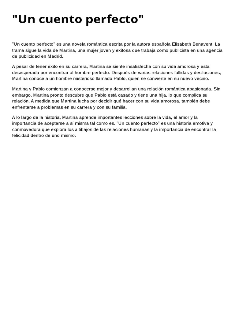 Un Cuento Perfecto | PDF
