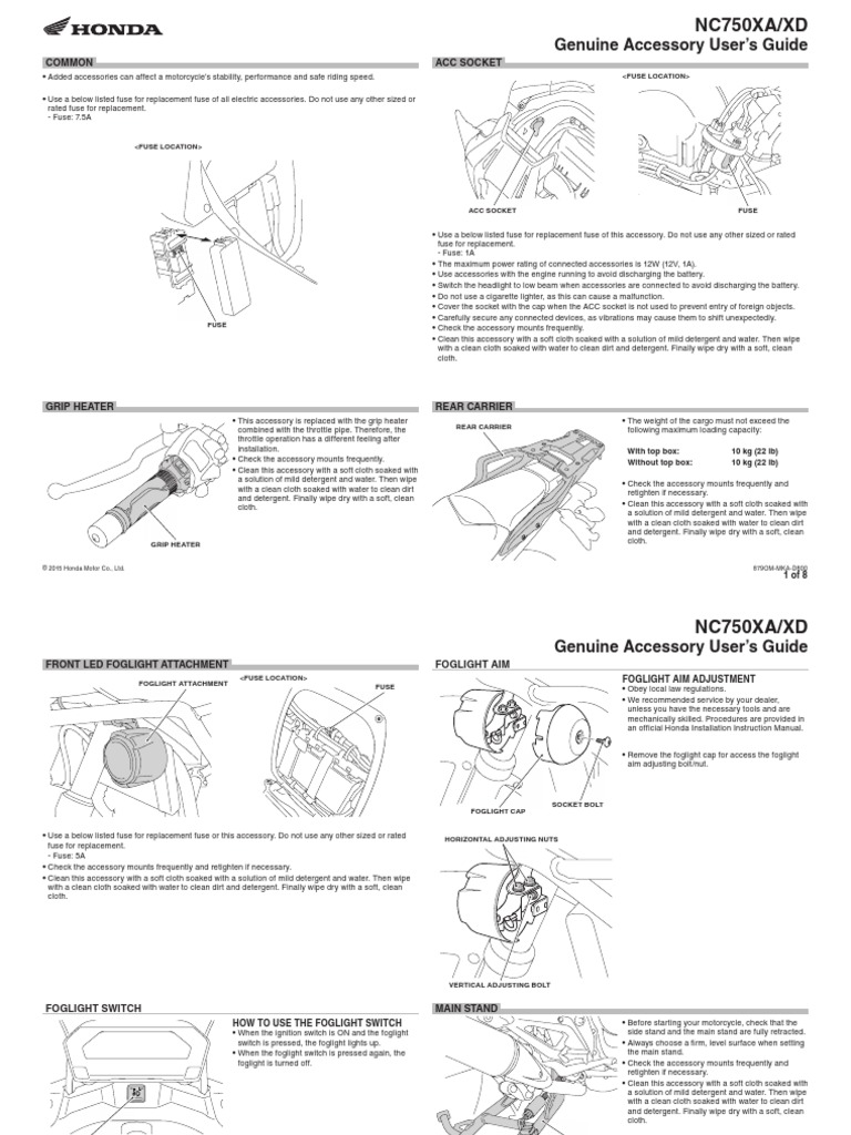 Genuine Accessory User's Guide: Common Acc Socket | PDF | Fuse ...