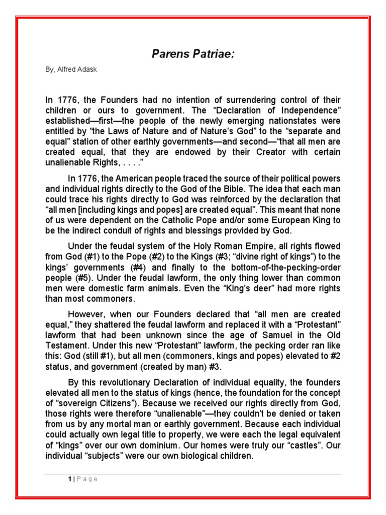 4-Parens Patriae - Alfred Adask | PDF | Citizenship | Fourteenth ...
