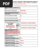 Class B Subnetting Using CIDR Worksheet | PDF | Internet Standards ...