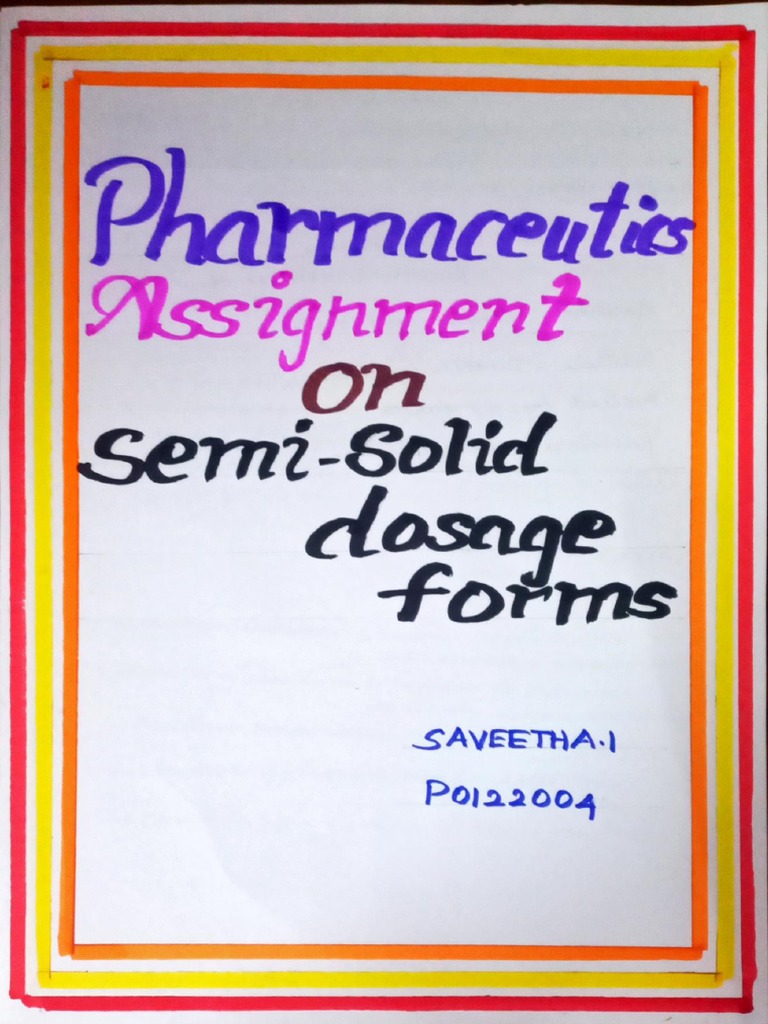 Pharmaceutics Assignment 2 | PDF