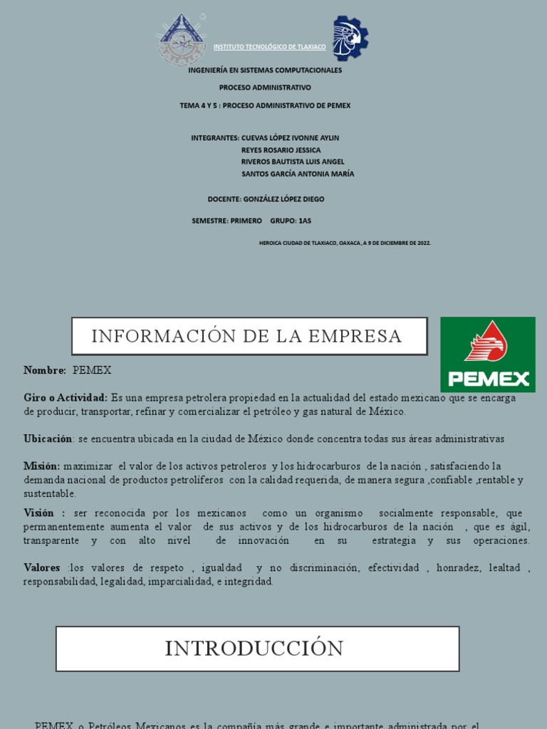 Administracion (Proceso Administrativo - Pemex) | PDF | Petróleo | Gas natural