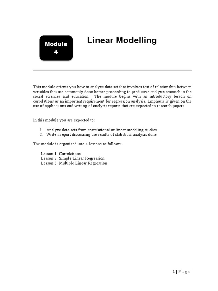 Module-4 | PDF | Dependent And Independent Variables | Regression Analysis