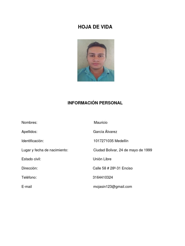 Hoja de Vida Mauricio Garcia | PDF