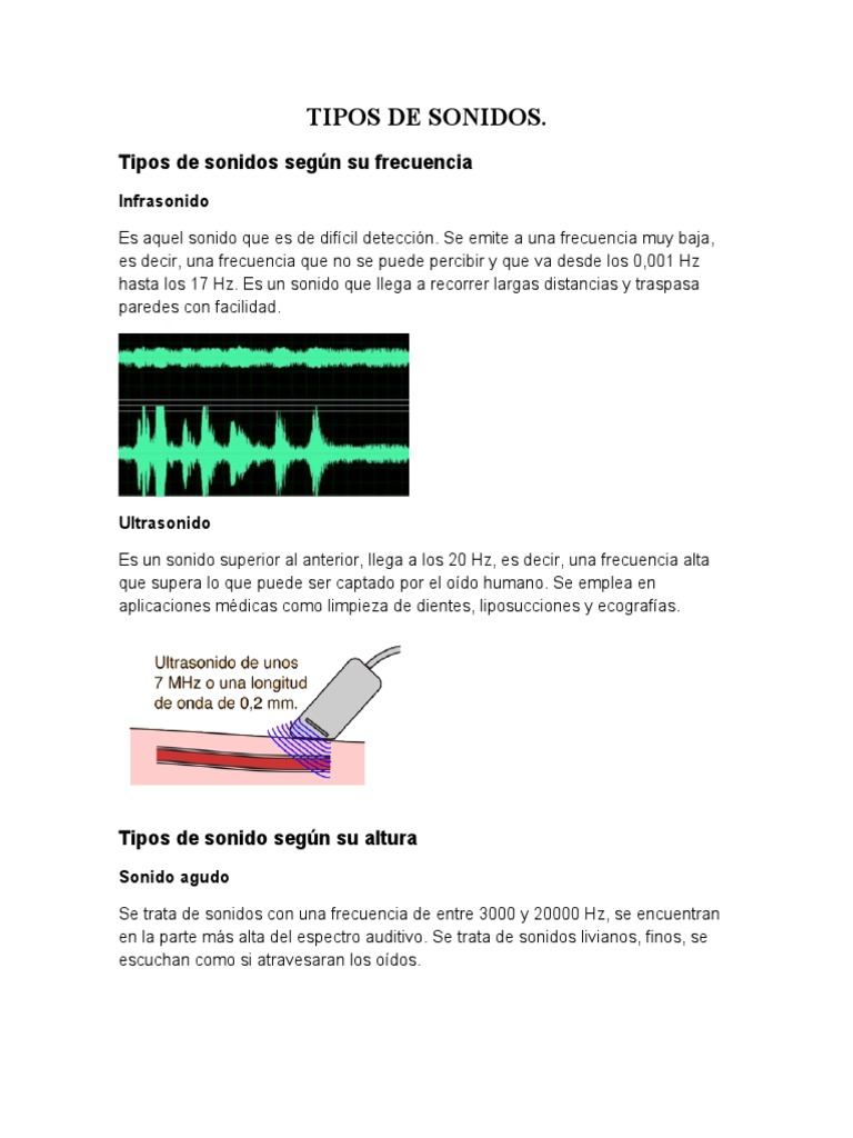 Tipos de SONIDOS | PDF | Sonido | Frecuencia