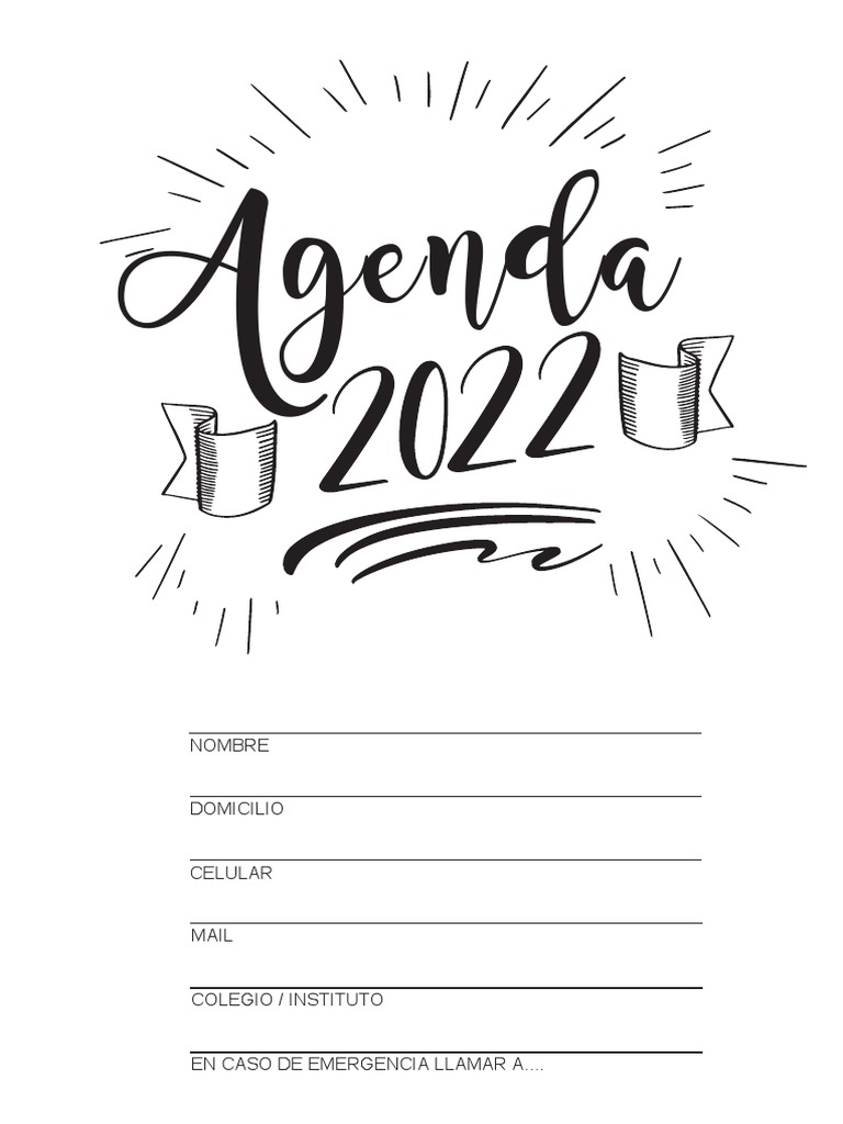 Agenda Escolar con Lettering 2022 | PDF