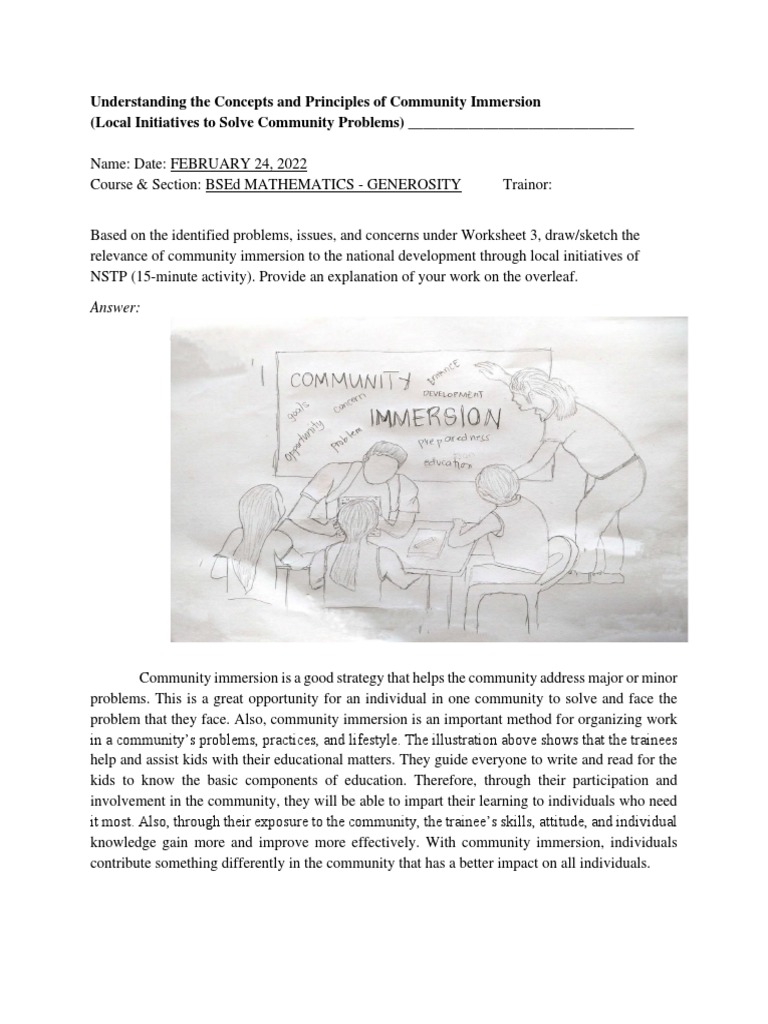 Community Immersion for National Development | PDF | Social Science