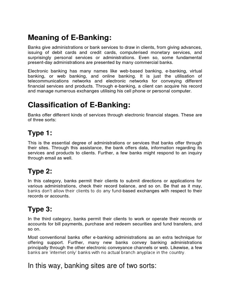 Unit-I of E-Banking | PDF | Automated Teller Machine | Banks